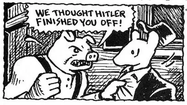 Art Spiegelman 的《鼠》中的一只波兰猪和一只犹太老鼠。