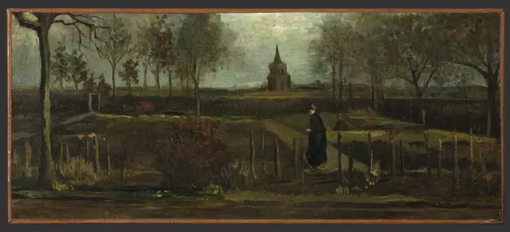 Vincent van Gogh, Ang Parsonage Garden sa Nuenen noong Spring(1884) ©Groninger Museum.