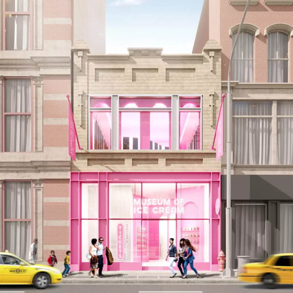 O redare a noului flagship permanent al Museum of Ice Cream din New York, la 538 Broadway din Soho. Imagine prin amabilitatea Muzeului de înghețată.