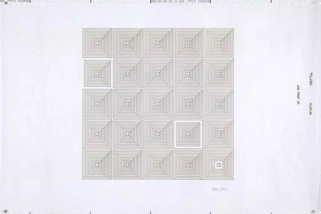 וועראַ מאָלנאַר, 1% de désordre (1976). העפלעכקייט פון Sotheby's.