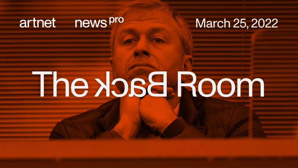 Mega-Sammler Roman Abramovich kuckt e 2015 Premier League Match tëscht Chelsea a Sunderland zu London. Foto vum Clive Mason / Getty Biller. Illustratioun vum.