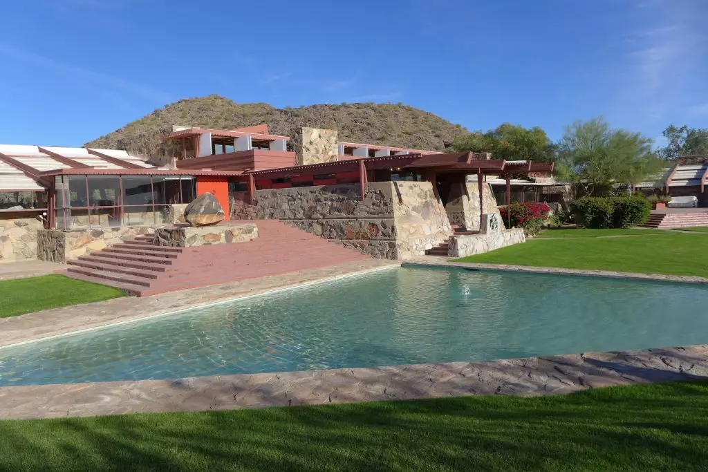 Frank Lloyd Wright's Taliesin West හි Scottsdale, Arizona හි 2017 දෙසැම්බර් 9. ඡායාරූපය Jim Steinfeldt/Michael Ochs Archives/Getty Images විසිනි.