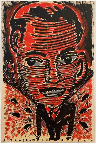 Albert Pepermans, Mister Red (1989). העפלעכקייט פון Schönfeld Gallery.