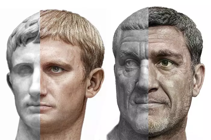 Romerske keisere Augustus og Maximinus Thrax. Med tillatelse av Daniel Voshart.