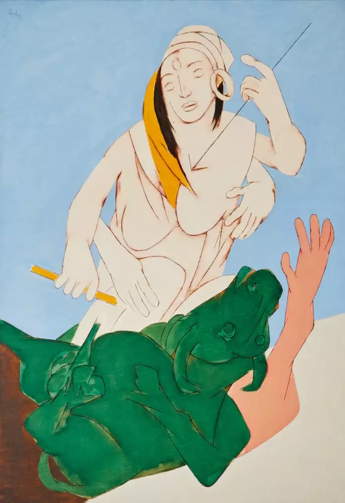 Tyeb Mehta, Durga Mahisasura Mardini (1983). Koutwazi Sotheby's.