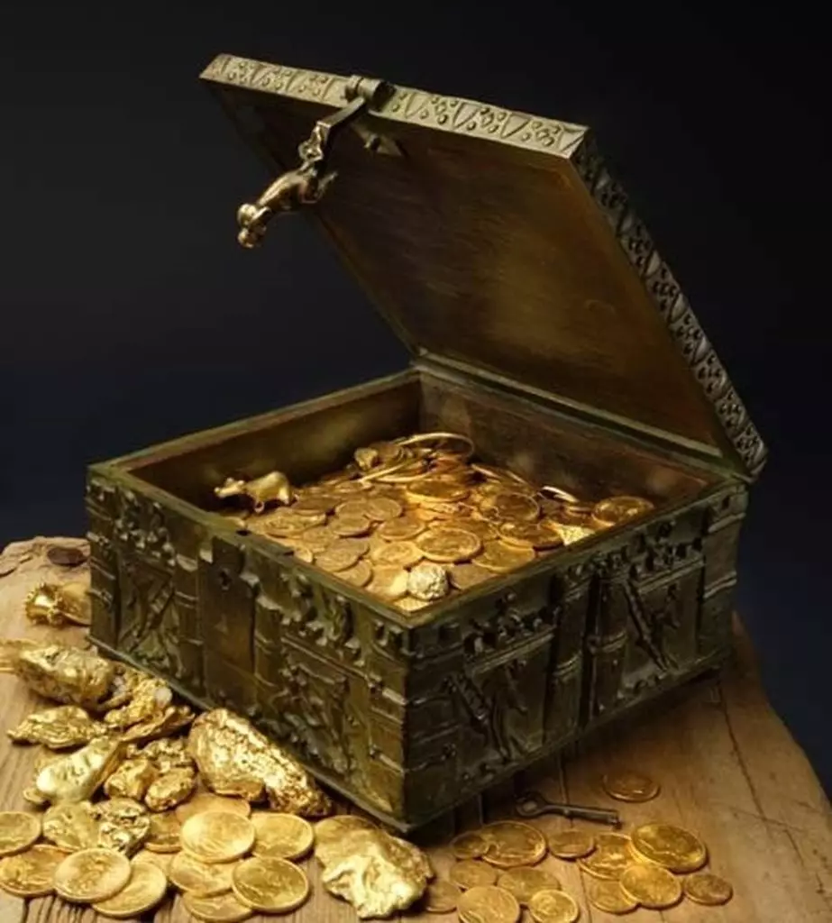 El tesoro de Forrest Fenn supuestamente está en una caja románica ornamentada llena de pepitas de oro, monedas de oro y otras gemas. Cortesía de Forrest Fenn.