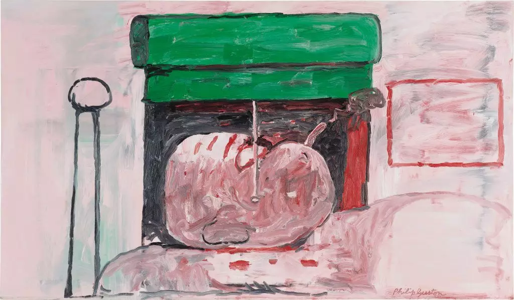 Philip Guston, Itabi II (1973). Yagurishijwe $ 7,657.500 muri Phillips 20 Century & Contemporary Art Evening sale on 14 Ugushyingo 2019. Ishusho tuyikesha Phillips.