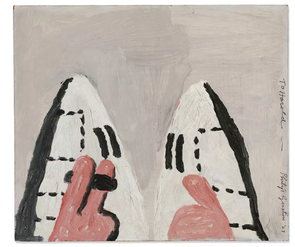 Philip Guston, Amazina (Imibare ibiri ifunze) (1969). Tuyikesha amashusho ya Christie, Ltd.