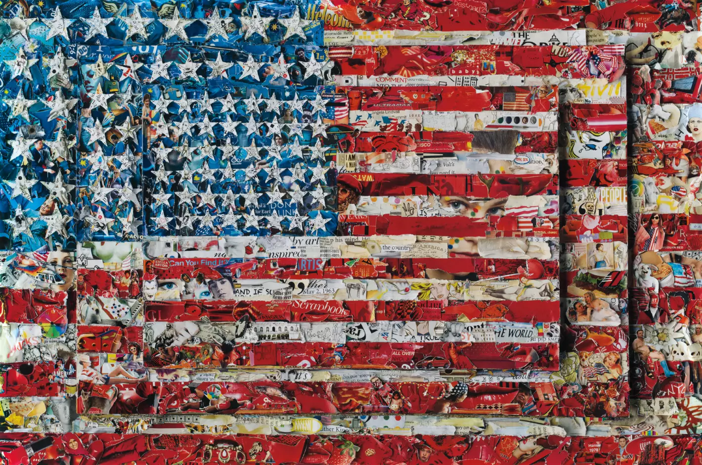 Leef nou op Artnet-veilings: 'n Vik Muniz-foto geïnspireer deur een van Jasper Johns se mees ikoniese beelde