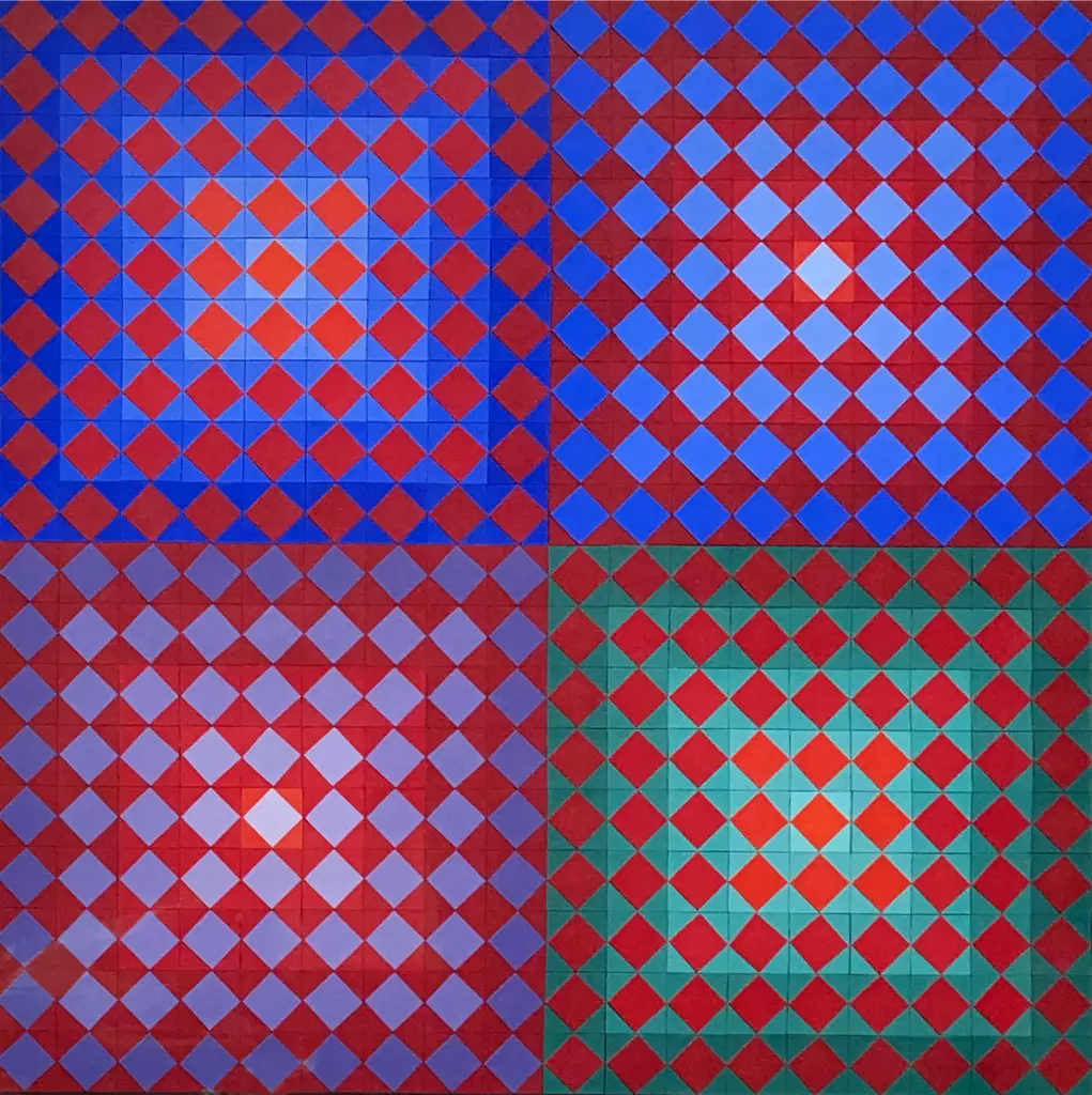 Yn Fyw Nawr ar Arwerthiannau Artnet: Cyfansoddiad Trawiadol gan y Tad op Art, Victor Vasarely 813_1