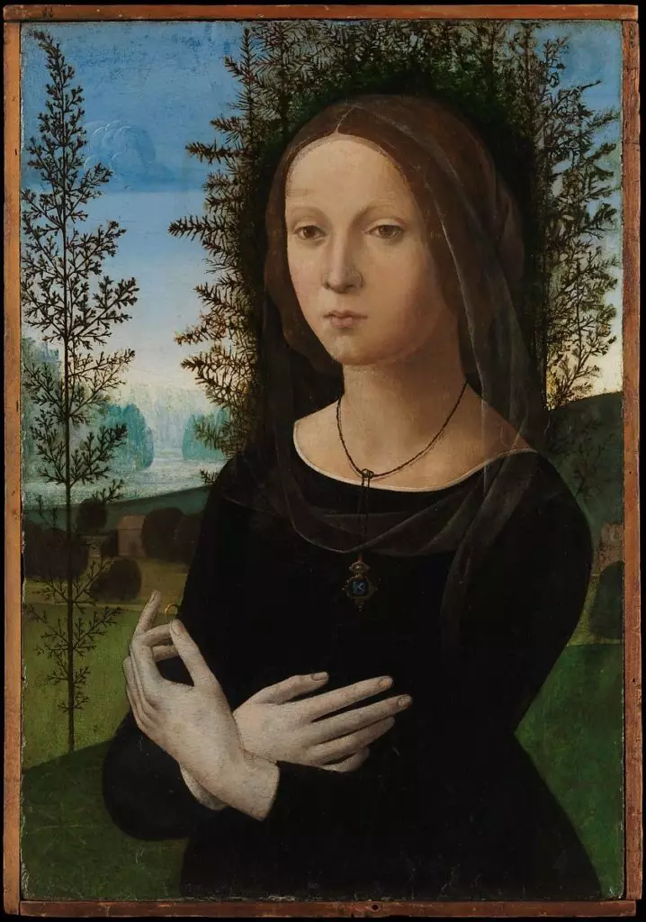 Lorenzo di Credi, Portræt af en ung kvinde (ca. 1490–1500). Billede udlånt af Metropolitan Museum of Art.