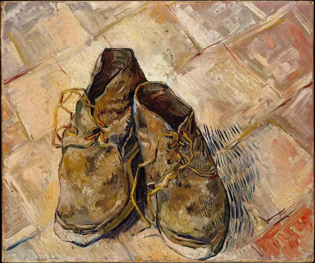 Vincent van Gogh, Nsapato (1888). Chithunzi chovomerezeka ndi Metropolitan Museum of Art.