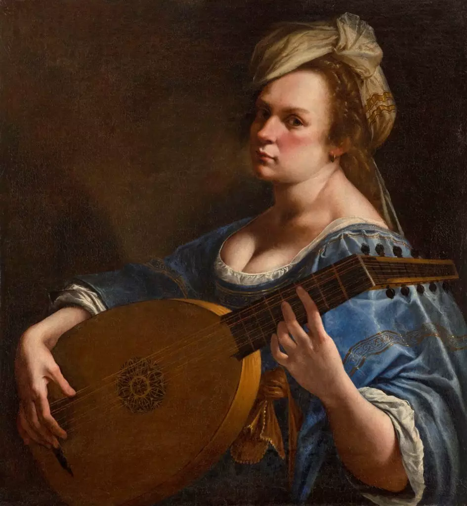 Artemisia Gentileschi, Autoerretratua laute jotzaile gisa (1615-17 inguruan).