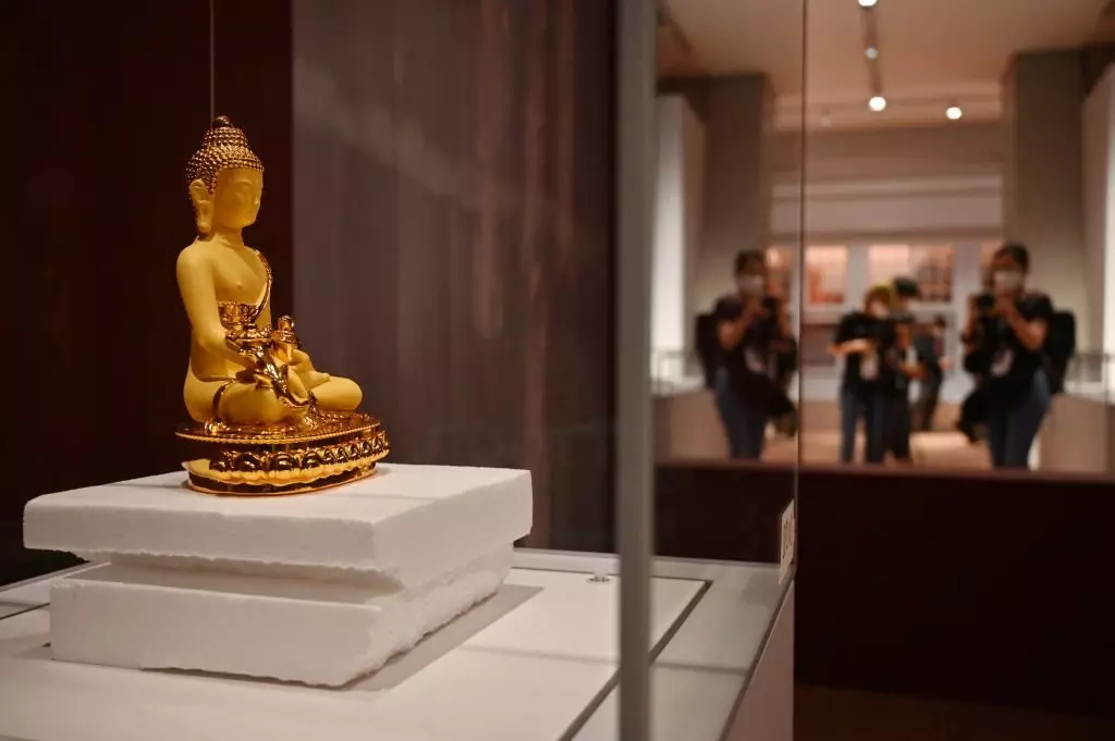 O Museo do Palacio de Hong Kong antes da súa apertura. (Foto de PETER PARKS/AFP a través de Getty Images)