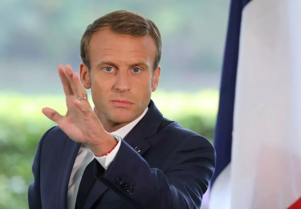 O presidente francés, Emmanuel Macron. Foto de Ludovic Marin/AFP/Getty Images.