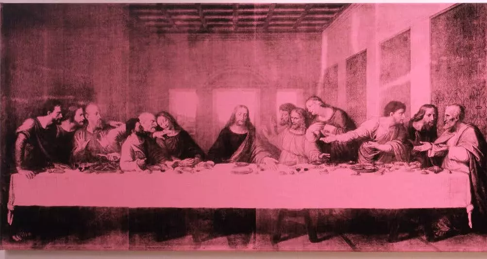 Andy Warhol, The Last Supper (1986), အသေးစိတ်။ ဤသည်မှာ ပန်းချီဆရာ မကွယ်လွန်မီ နောက်ဆုံးပြသခဲ့သော စီးရီးဖြစ်သည်။ Andy Warhol Foundation for the Visual Arts, Inc./ Artists Rights Society (ARS), NY မှ လိုင်စင်ရယူထားခြင်း။