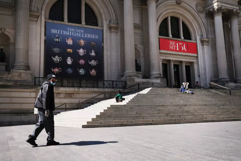 Det lukkede Metropolitan Museum of Art den 1. april 2020 i New York City. (Foto af Spencer Platt/Getty Images)