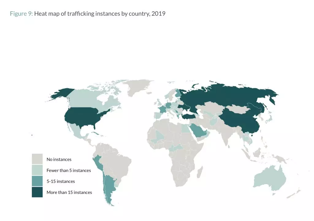 Heat map fan eksimplaren. Mei tank oan de World Customs Organization.