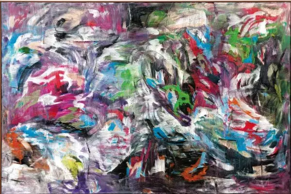 Dan Rees Artex-målning (2012) såldes för 233 000 USD på Sotheby's i november, och blåste förbi uppskattningen mellan 65 000 och 75 000 USD. Bild: med tillstånd av Sotheby's.